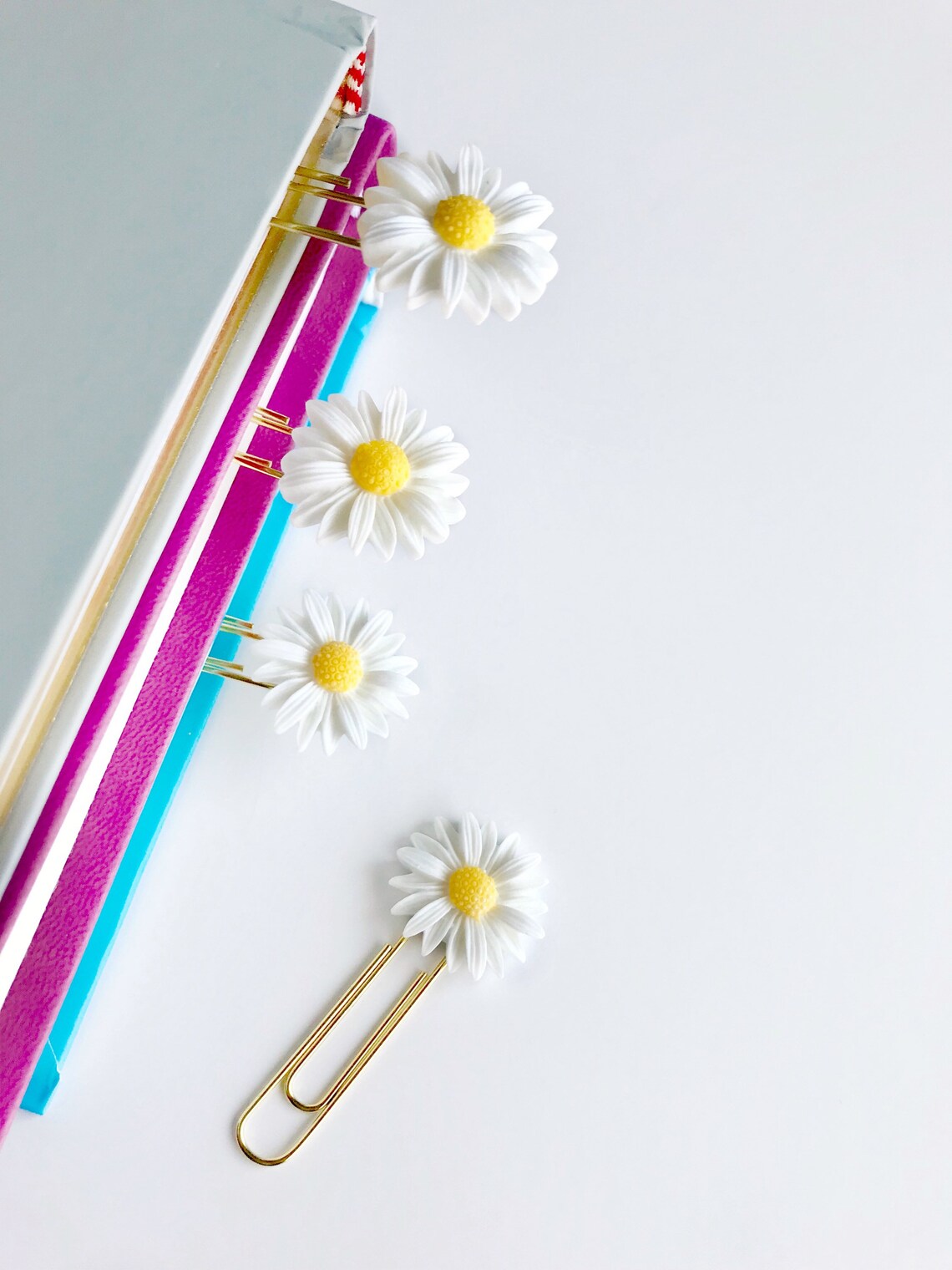 Daisy Planner Clips Flower Paper Clips Flower Planner Clips | Etsy