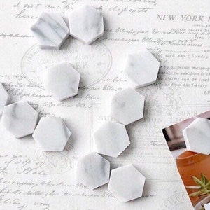 Italian Marble Magnets, Carrara White Marble Magnets, Marble Hexagon ...