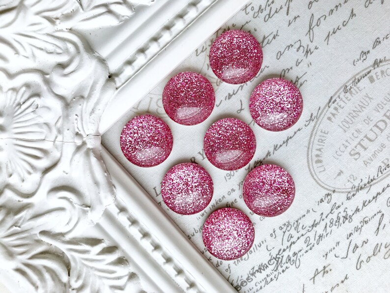 Pink Glitter Magnet or Pushpins Very Strong Magnets Pink - Etsy