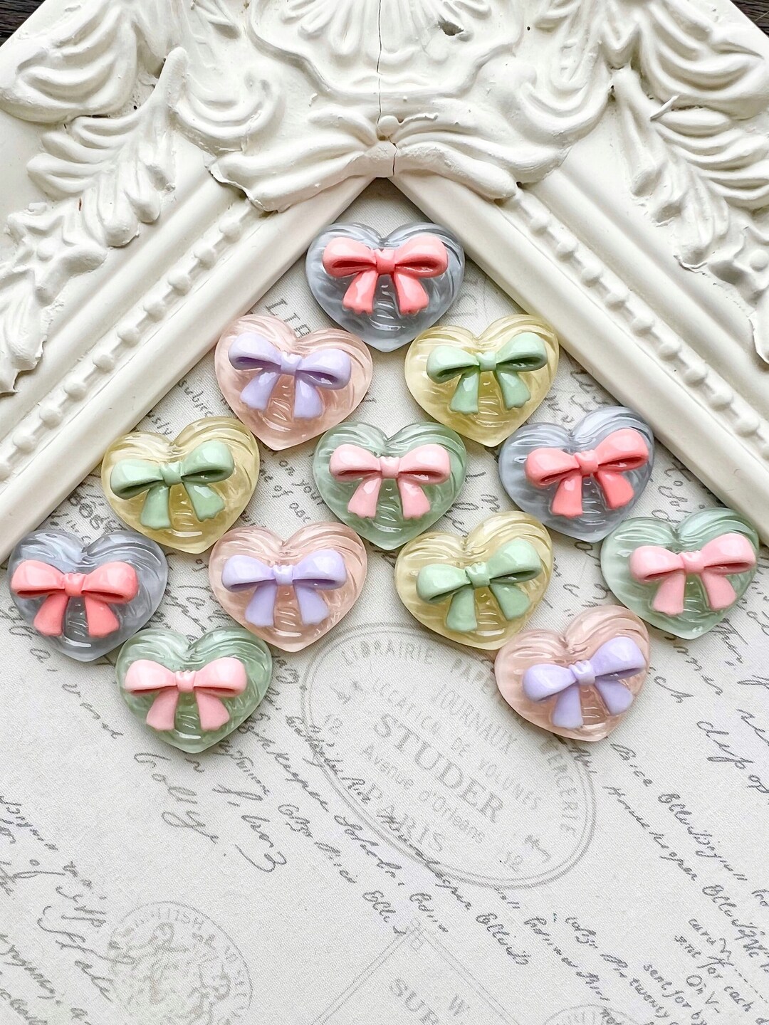 Bow Magnets or Pushpins, Bow Heart Magnets or Pushpins, Pastel Magnets ...