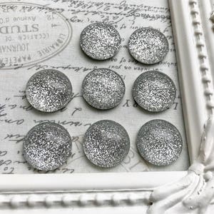 Silver Glitter Magnet Set, Silver Glitter Pushpins, Decorative Pushpins ...