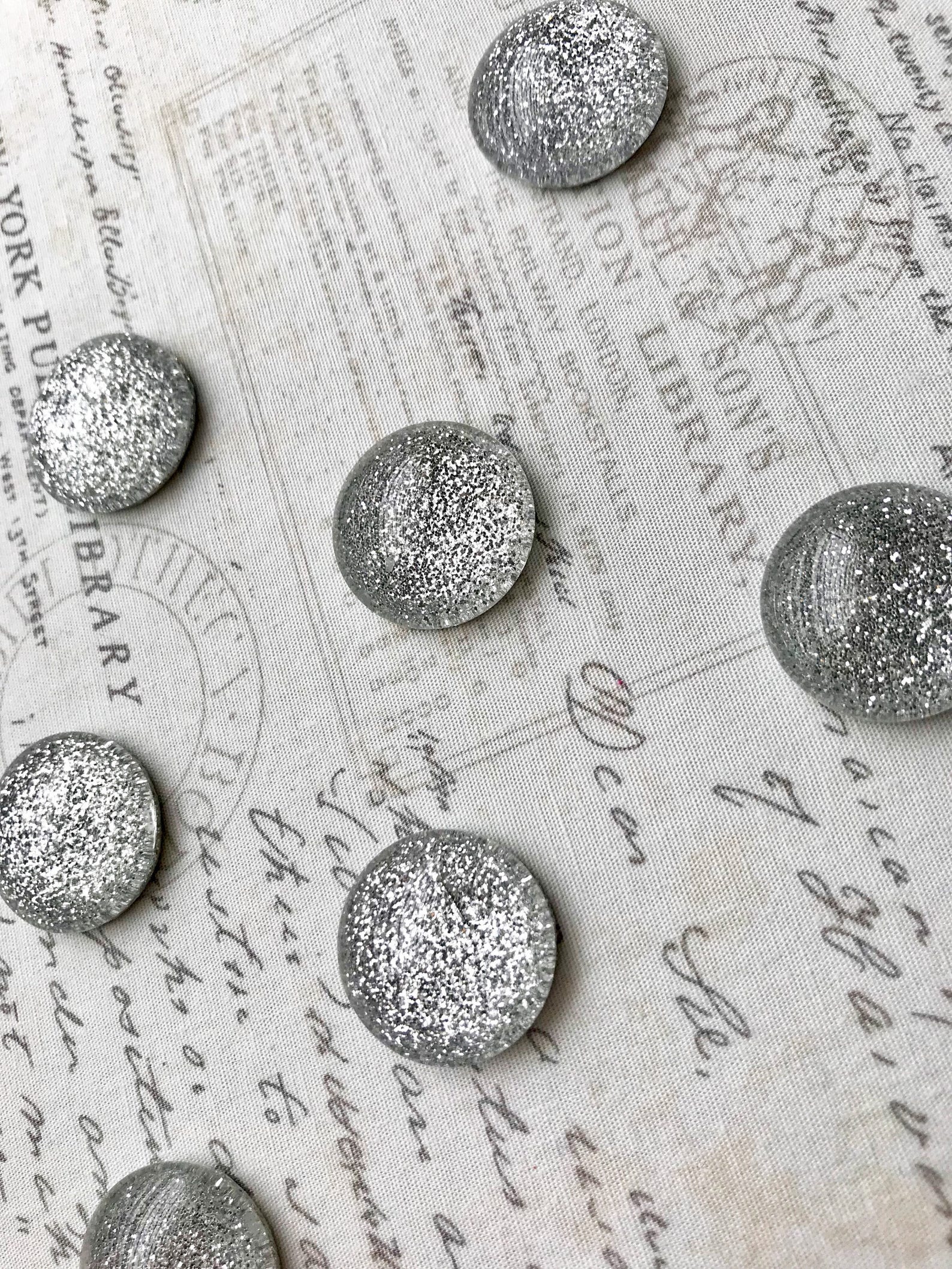 Silver Glitter Magnet Set, Silver Glitter Pushpins, Decorative Pushpins ...