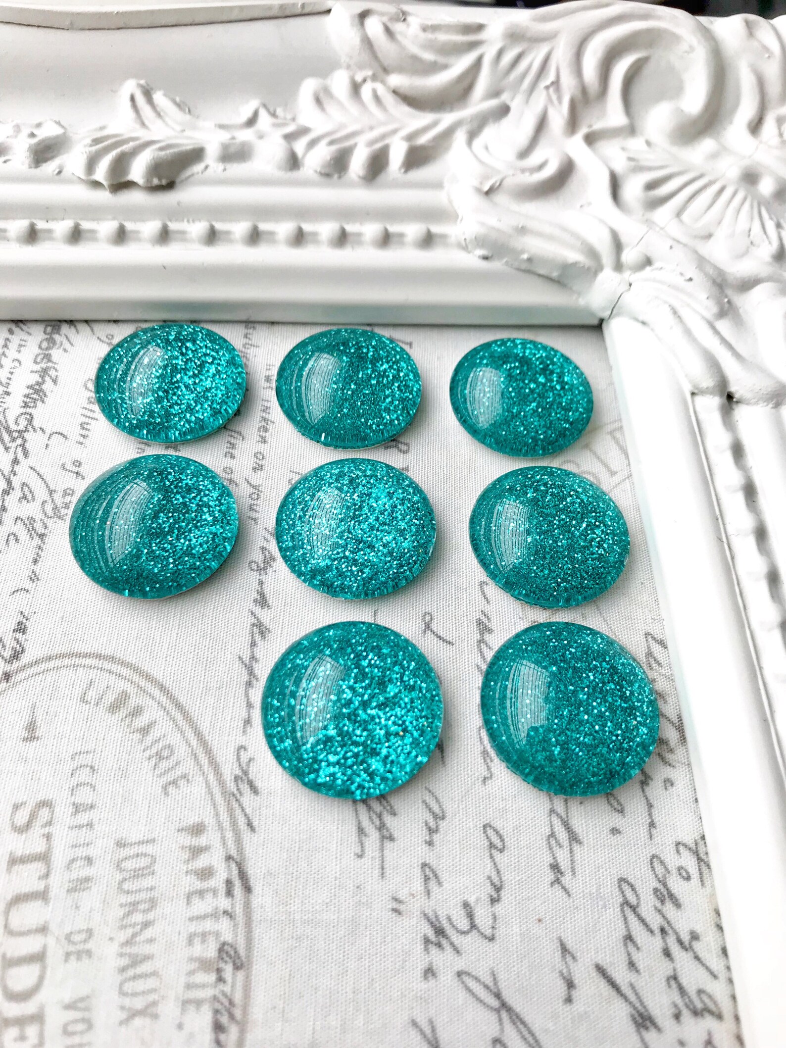 Blue Glitter Magnet Set, Pushpins, Magnets, Glitter Pushpins, Magnets ...