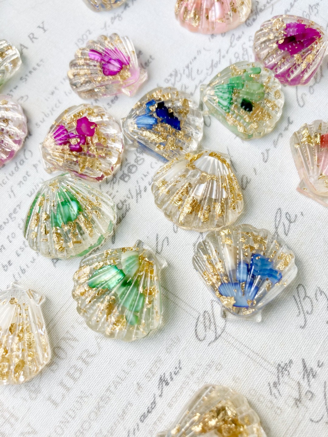 Shell Magnets or Pushpins, Seashell Magnets, Shell Pushpins, Colorful ...