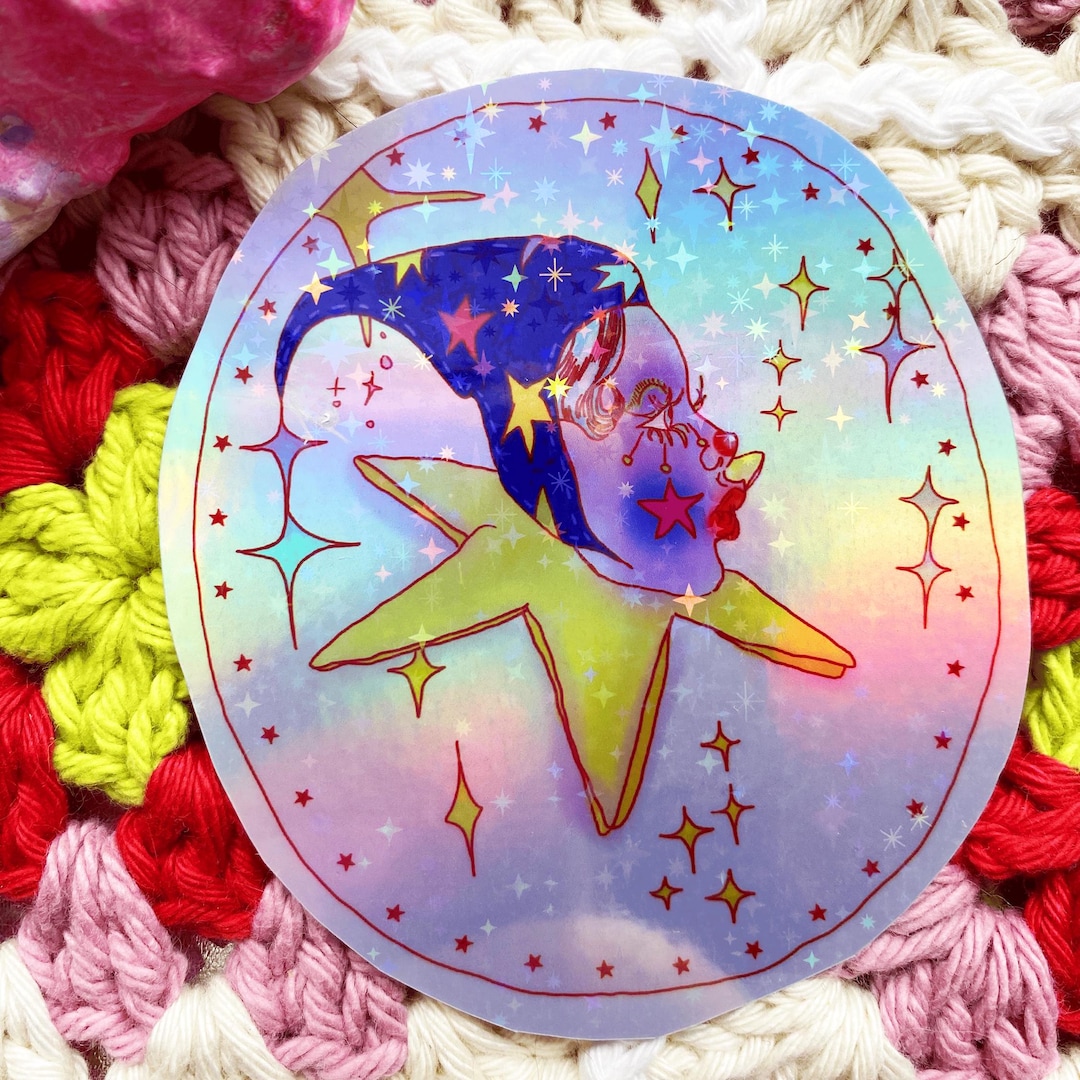Holographic Sparkly Clown Sticker | Original Durable Vinyl Die-cut ...