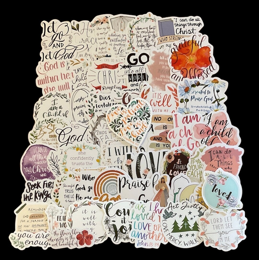 50 PCS Bible Inspired Sticker Pack/laptop Stickers/ Religious Sticker ...