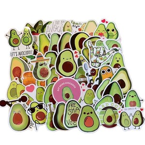 50 PCS Avocado Sticker Pack, Scrapbook Stickers, Gift for Avacado Lover ...