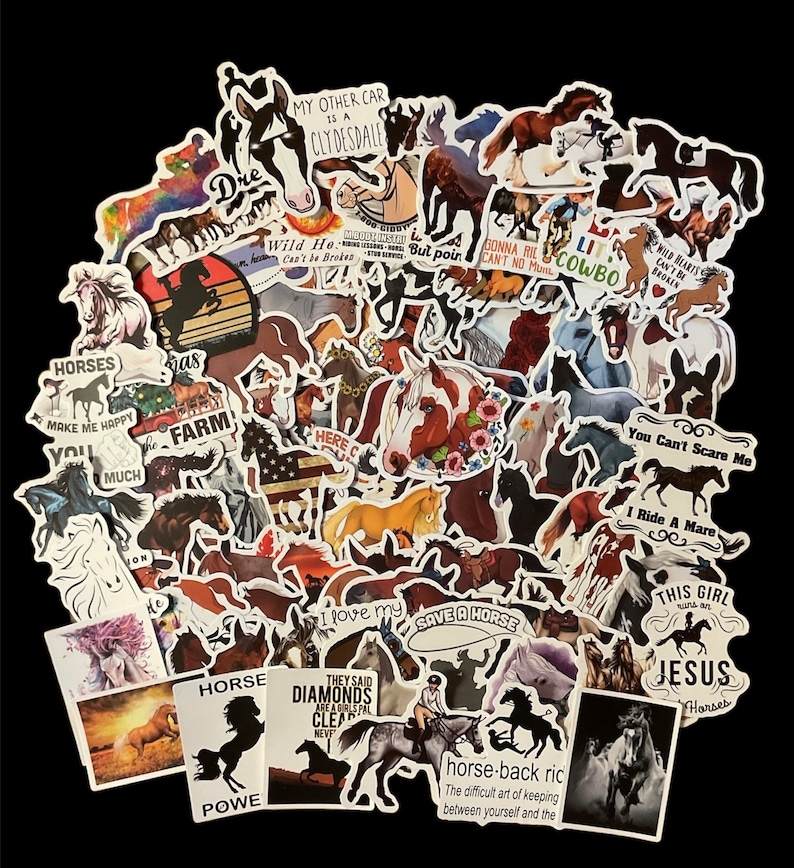 Horse Sticker Pack: Waterproof Animal Stickers for Equestrian Fans - Etsy