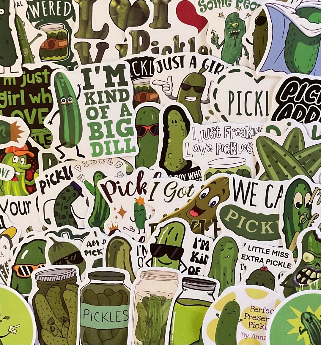 50 PCS Pickle Sticker Pack, Scrapbook Stickers, Gift for Pickle Lover ...