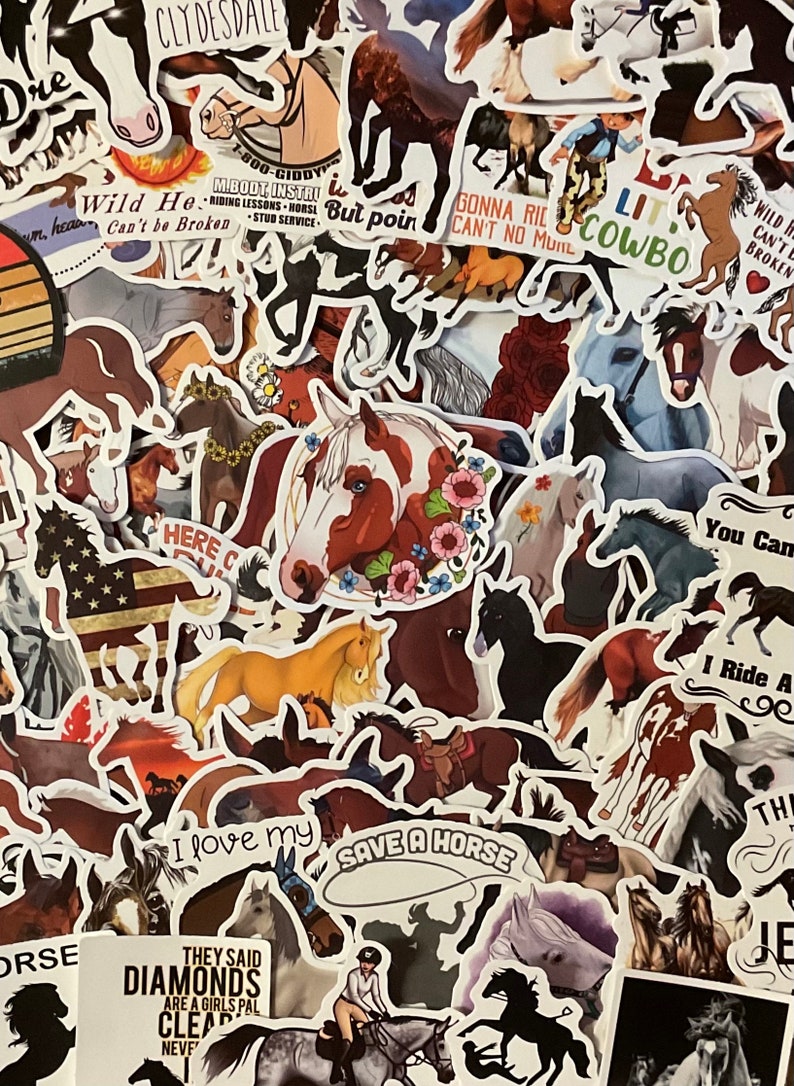 Horse Sticker Pack: Waterproof Animal Stickers for Equestrian Fans - Etsy