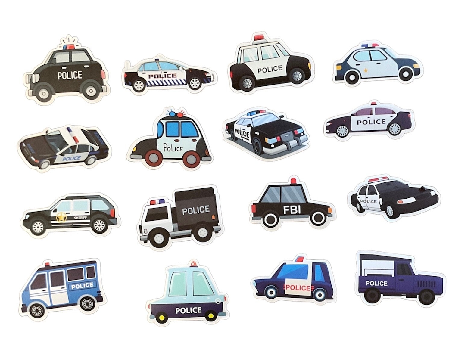 50 PCS Police Car Sticker Pack, Scrapbook Stickers, Cop Stickers ...
