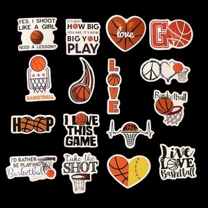 50 PCS Basketball Sticker Pack, Sports Sticker, Waterbottle Stickers ...