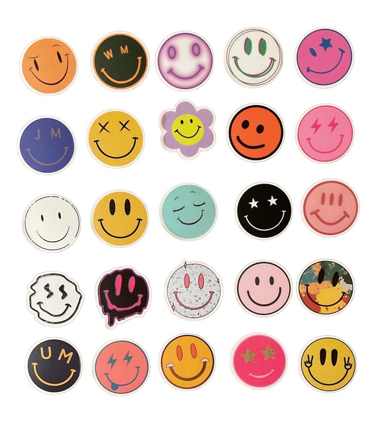 50 PCS Smiley Face Sticker Pack, Scrapbook Stickers, Smiley Face Lover ...