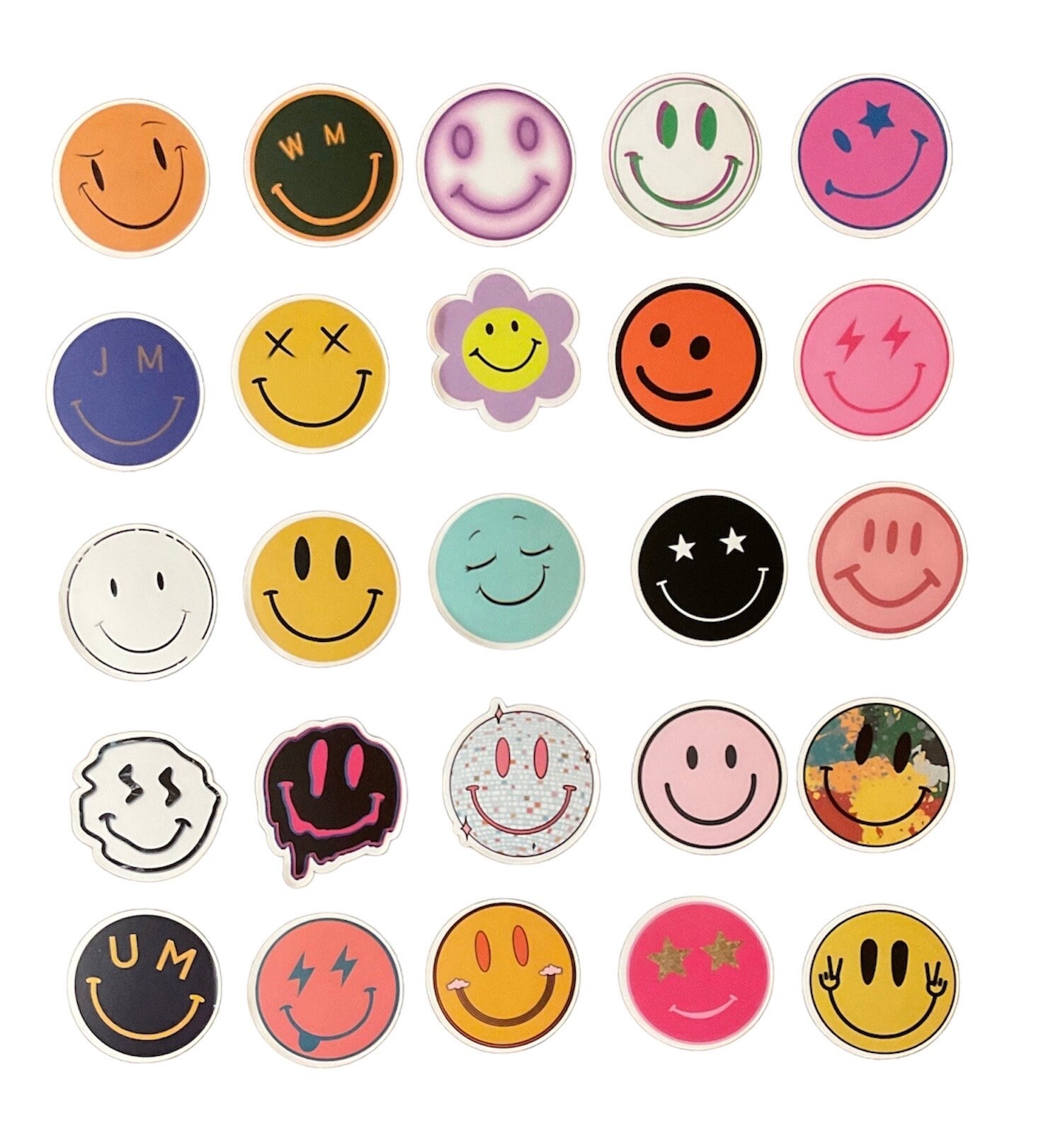 50 PCS Smiley Face Sticker Pack, Scrapbook Stickers, Smiley Face Lover ...