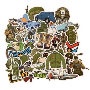 50 PCS Military Stickers: Airplane, Tank, Laptop, Patriotic Decals - Etsy