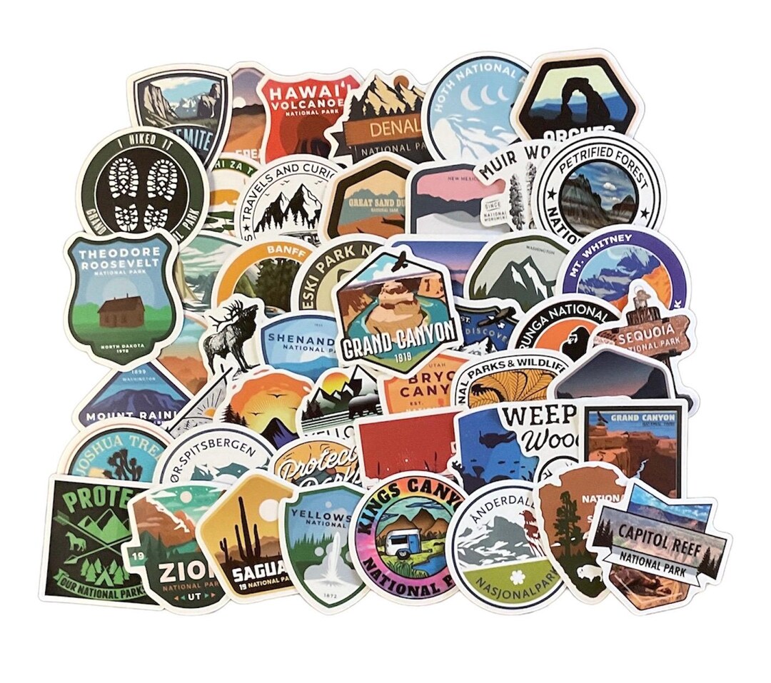 50 PCS National Park Sticker Pack/nature Stickers/laptop Stickers ...