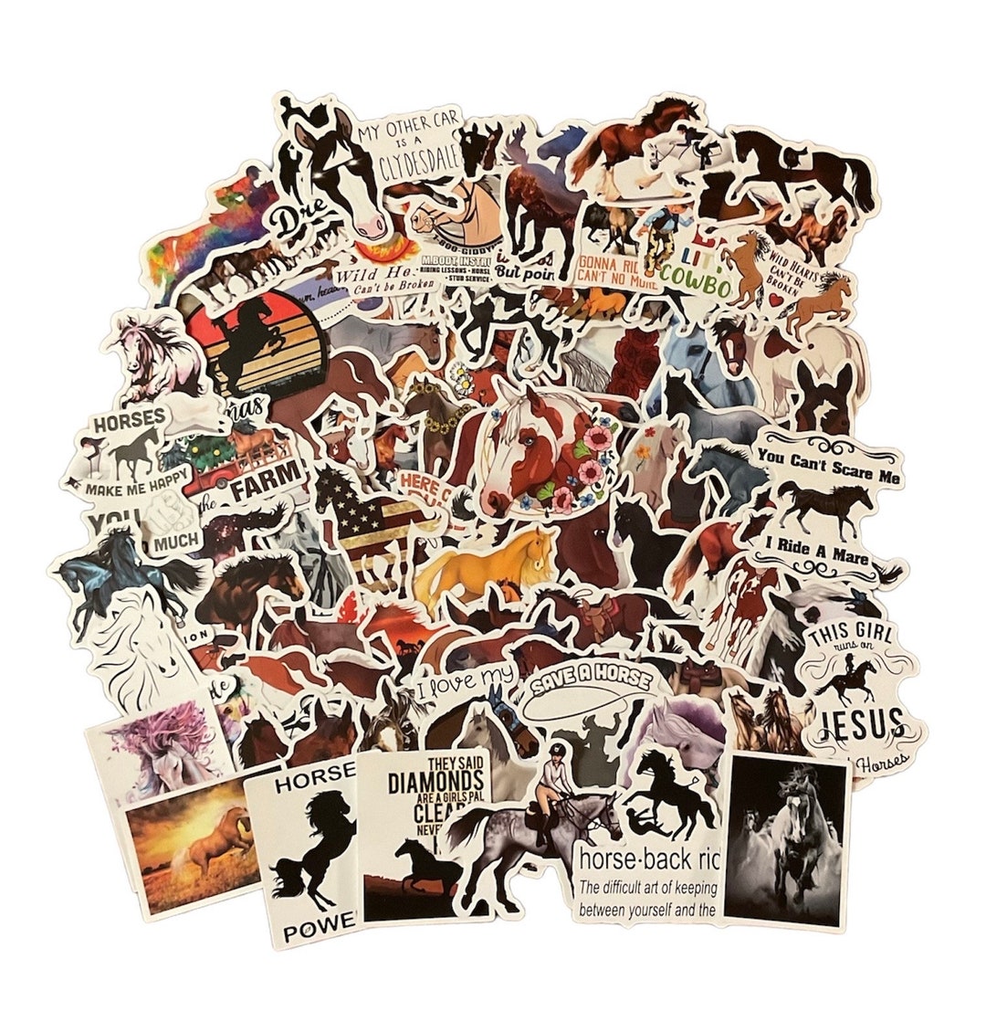 Horse Sticker Pack: Waterproof Animal Stickers for Equestrian Fans - Etsy