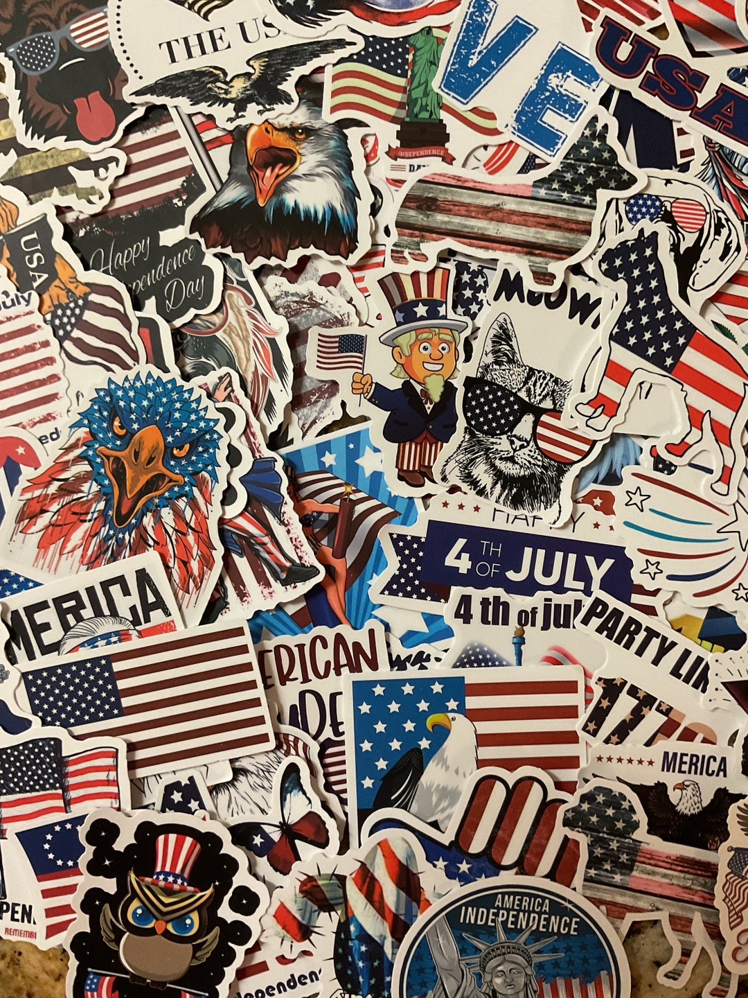 100 PCS Independence Day Sticker Pack, 4th of July Stickers, Laptop ...