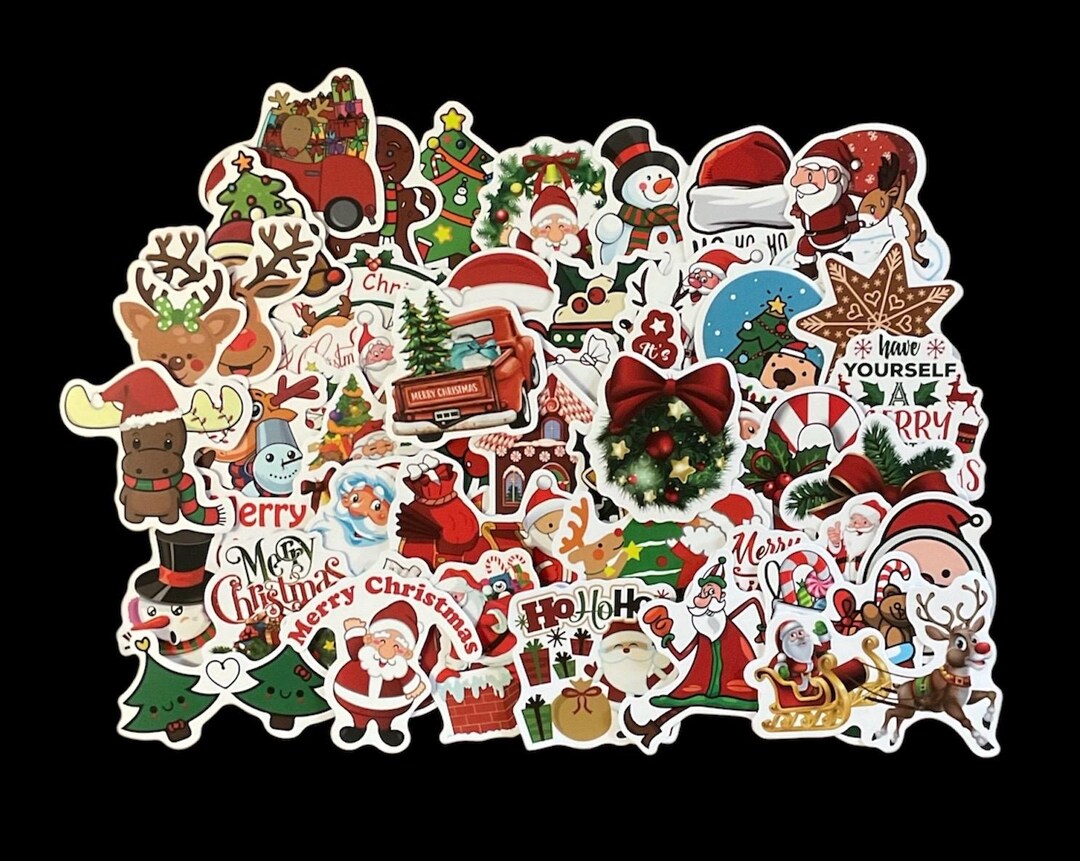 50 PCS Christmas Sticker Pack for Kids, Santa Stickers, Christmas Party ...