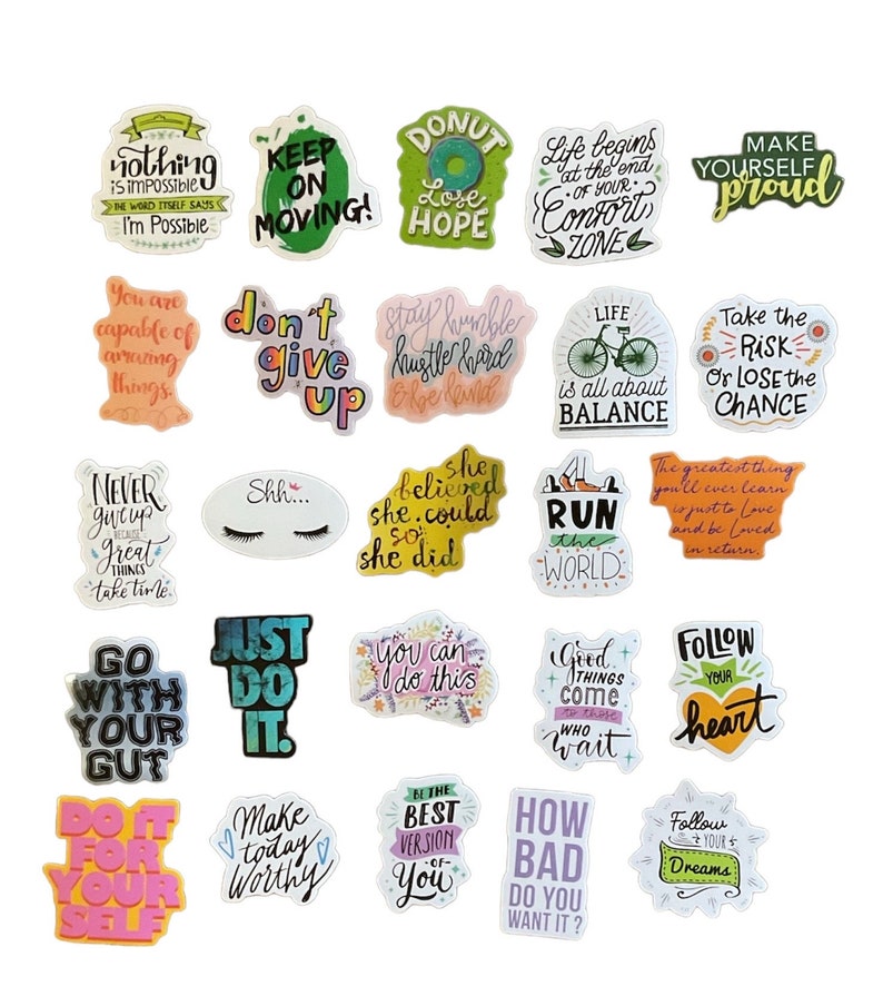 Motivational Quote Stickers: Waterproof Vinyl Decals for Laptop ...