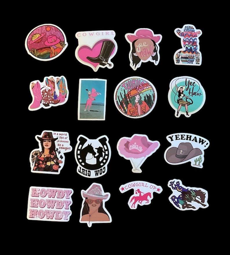 Cowgirl Sticker Pack: Western Pink Party Stickers (50 PCS) - Etsy