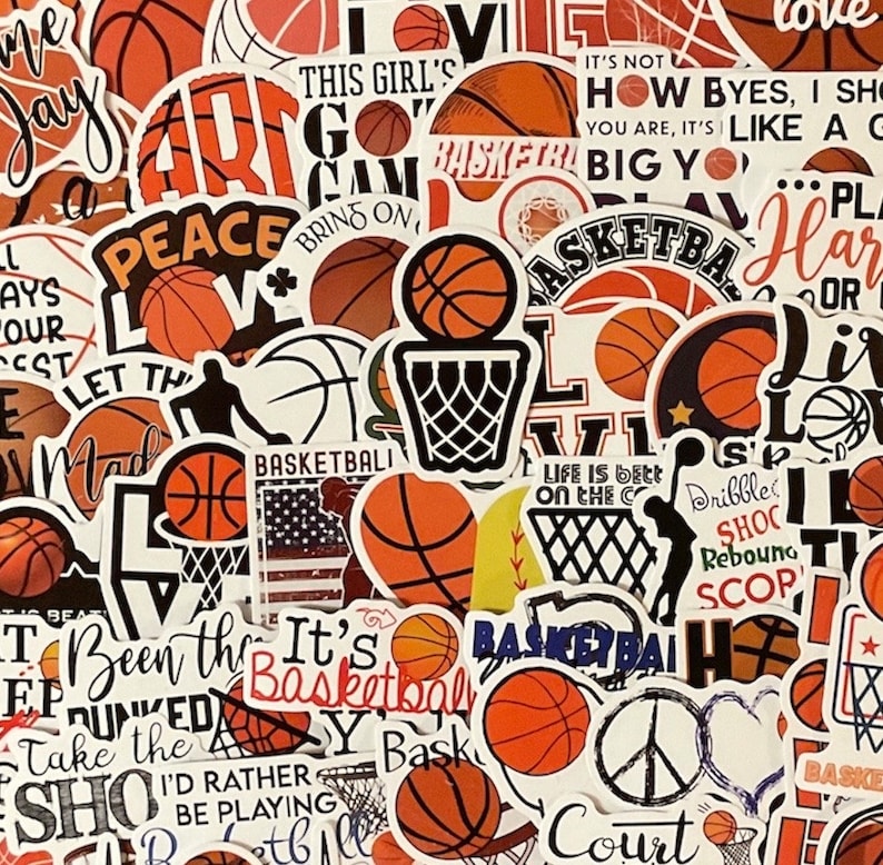 50 PCS Basketball Sticker Pack, Sports Sticker, Waterbottle Stickers ...