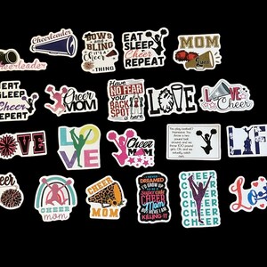 50 PCS Cheer Sticker Pack, Cheerleader Stickers, Cheer Mom, Waterbottle ...