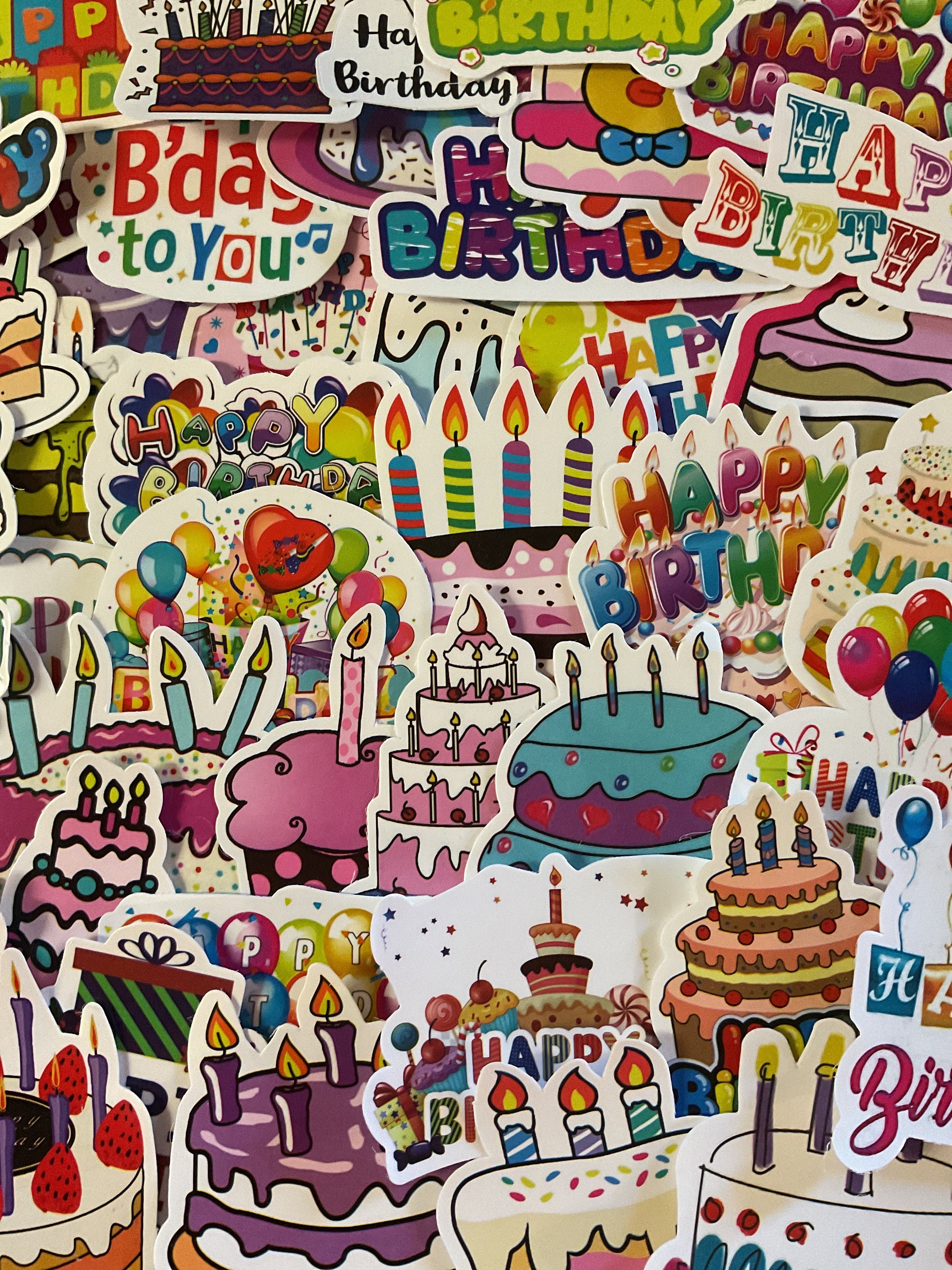 50 PCS Birthday Sticker Pack, Happy Birthday Stickers, Waterbottle ...