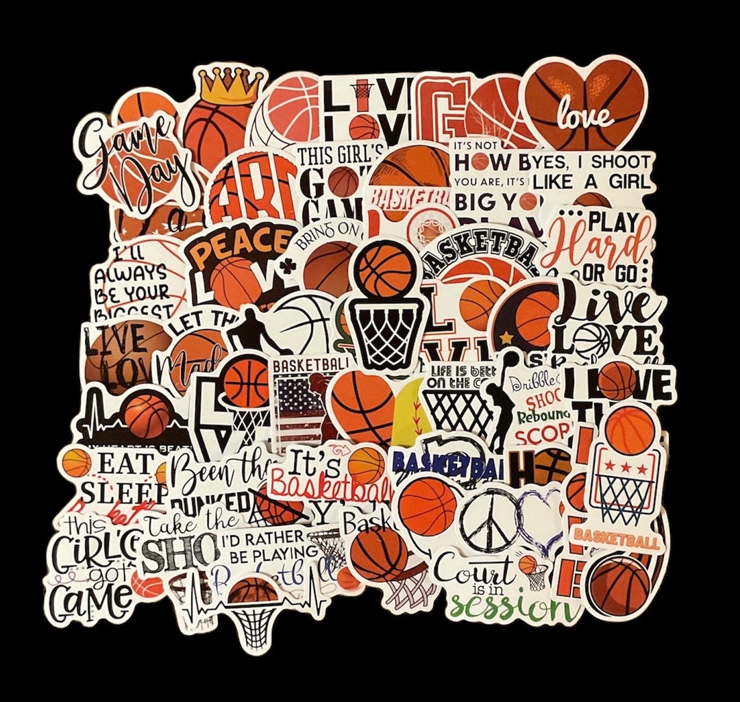 50 PCS Basketball Sticker Pack, Sports Sticker, Waterbottle Stickers ...