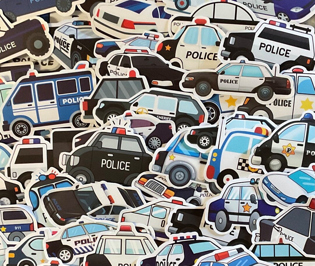 50 PCS Police Car Sticker Pack, Scrapbook Stickers, Cop Stickers ...