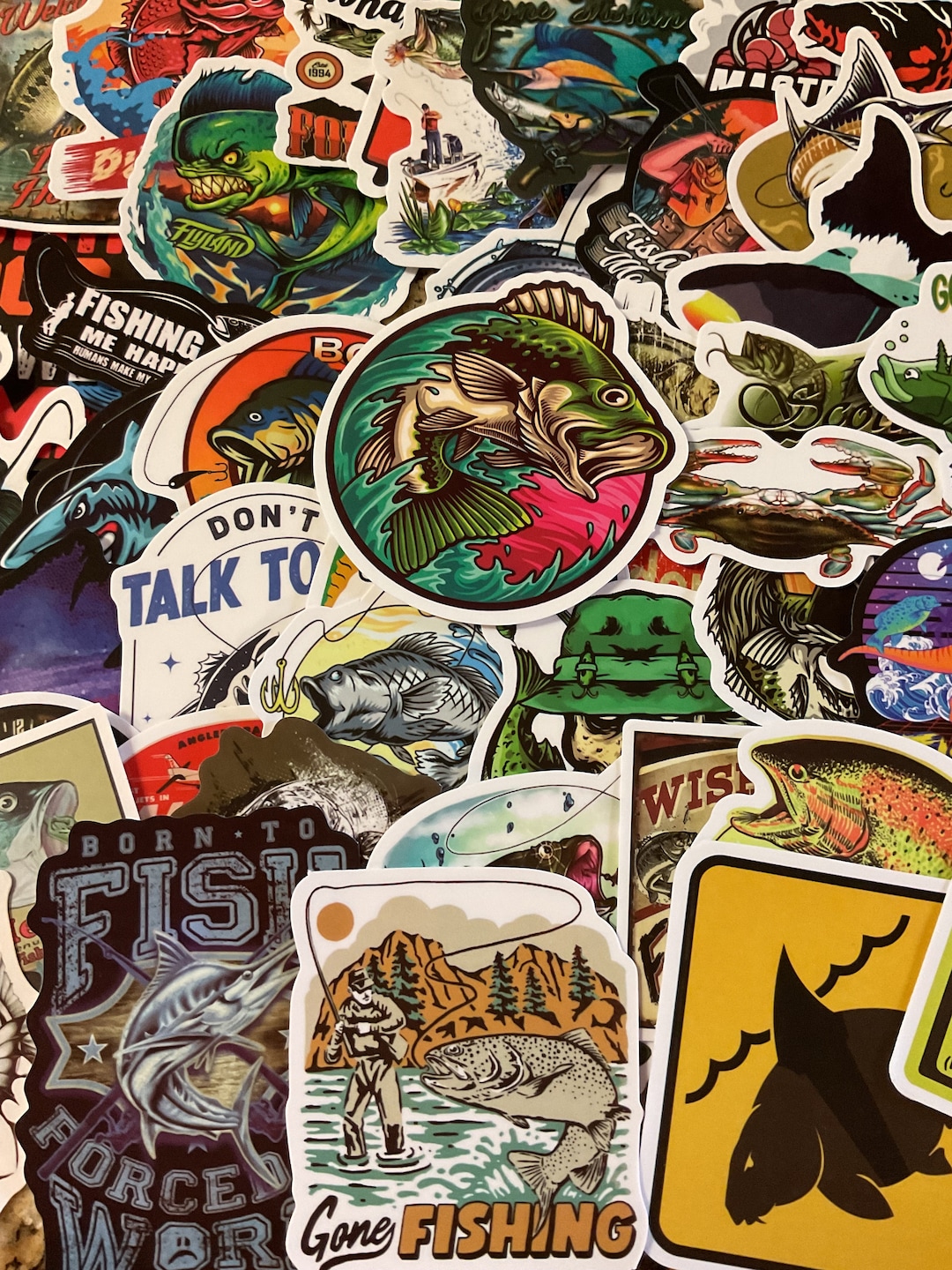 50 PCS Fishing Sticker Pack, Outdoors Stickers, Fish Party Favors ...