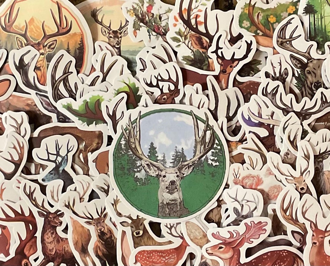 50 PCS Deer Sticker Pack, Outdoors Stickers, Waterbottle Stickers ...
