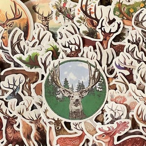 50 PCS Deer Sticker Pack, Outdoors Stickers, Waterbottle Stickers ...