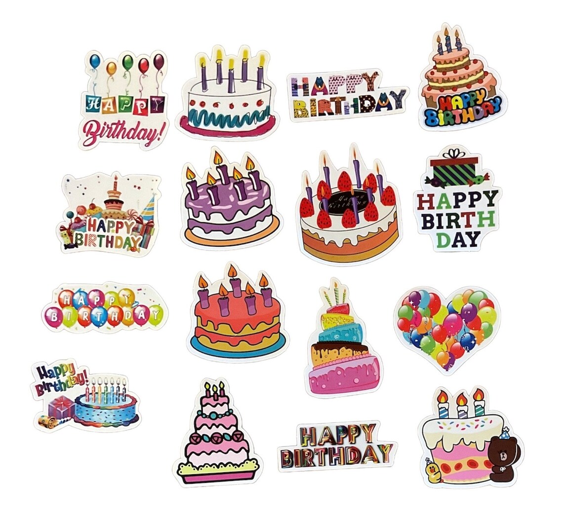 50 PCS Birthday Sticker Pack, Happy Birthday Stickers, Waterbottle ...