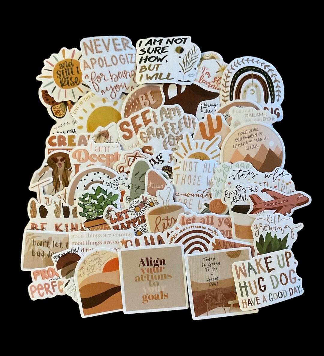 50 PCS Boho Sticker Pack/nature Stickers/laptop Sticker/scrapbook ...