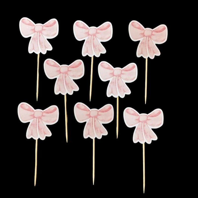 Bow Cupcake Toppers - Etsy