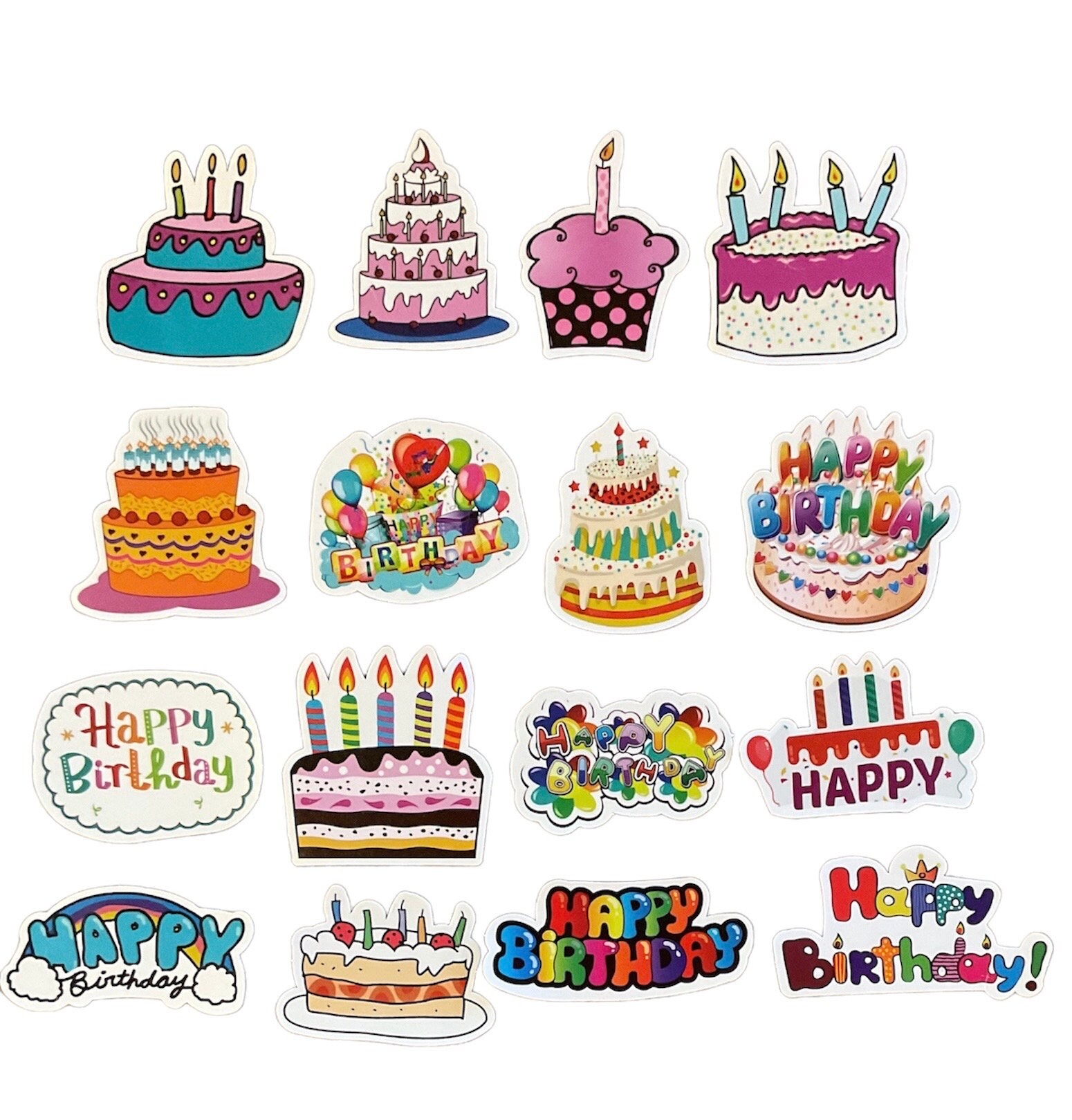 50 PCS Birthday Sticker Pack, Happy Birthday Stickers, Waterbottle ...
