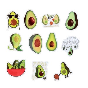 50 PCS Avocado Sticker Pack, Scrapbook Stickers, Gift for Avacado Lover ...