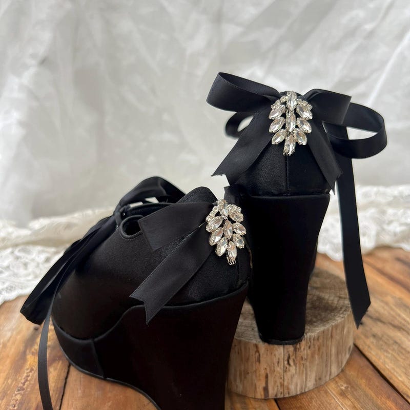 Black Wedge Heel Sneakers - Etsy