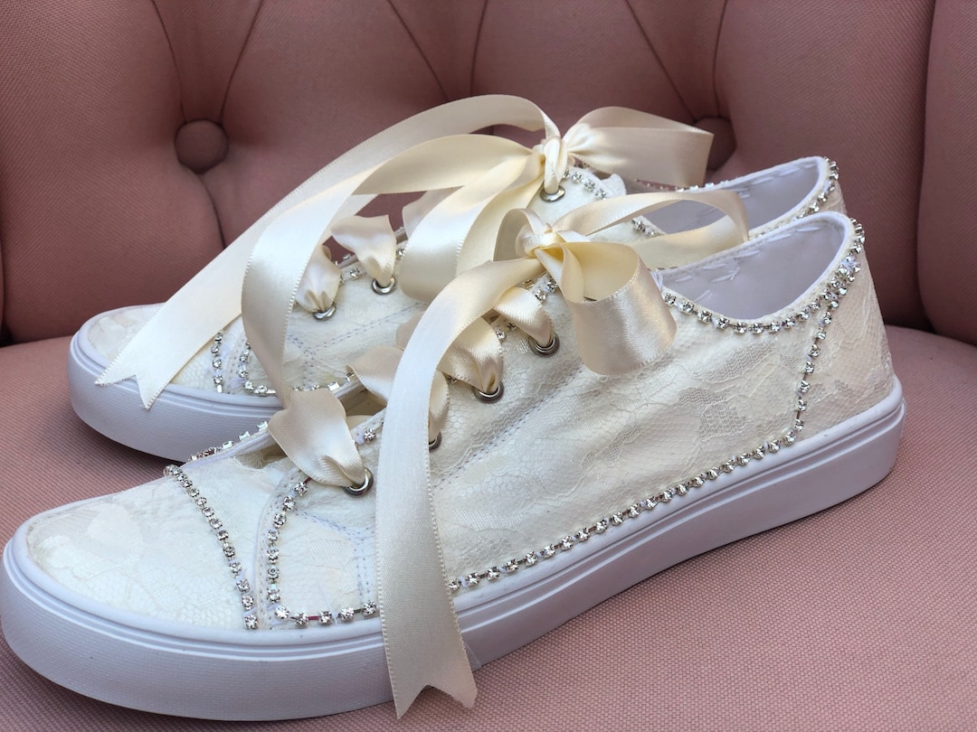 Sparkly Shoes Gift for Holy Communion, Wedding Flower Girls Sneakers ...