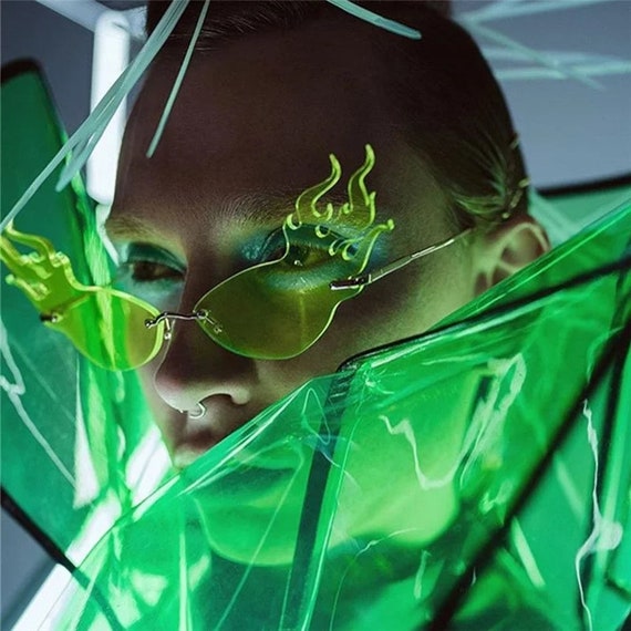 Fire Flamefuturistic Sunglasses Festival Party Flame - Etsy