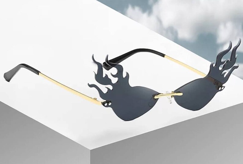 Fire Flamefuturistic Sunglasses Festival Party Flame - Etsy