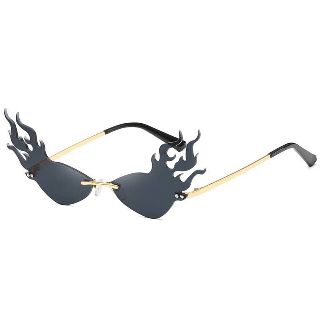 Fire Flame,futuristic, Sunglasses Festival, Party Flame Rimless ...