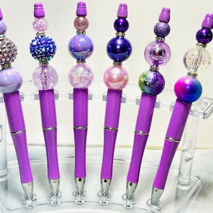 Beautiful Lavender Beaded Ink Pens That Are Refillable, Great ...