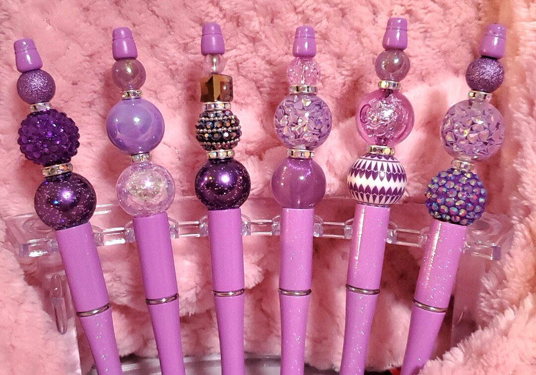 Beautiful Lavender Beaded Ink Pens That Are Refillable, Great ...