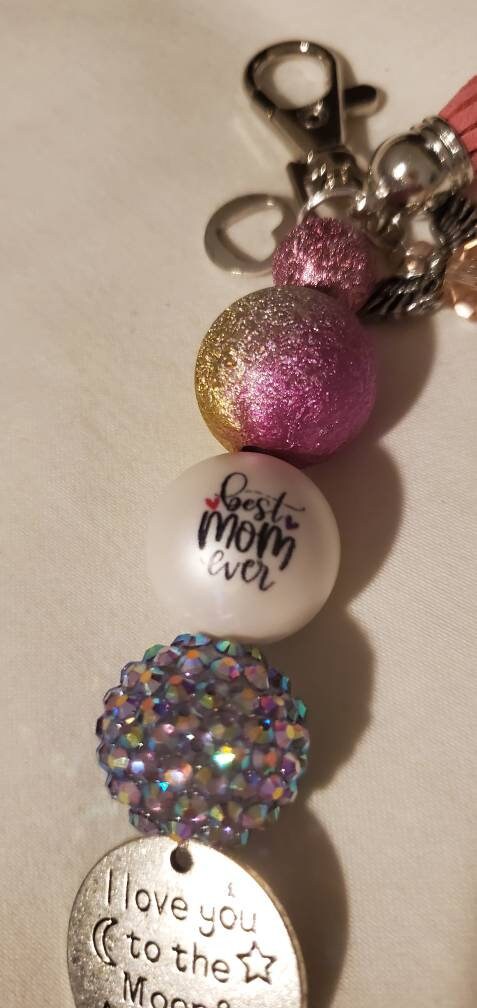 Best Mom Ever Keychain Purse Tassel or Zipper Pull. Perfect | Etsy