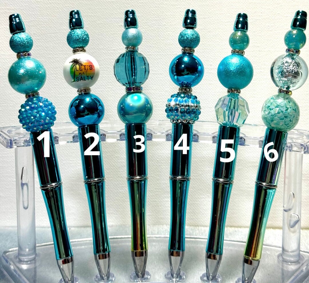 New Designs. Beautiful Aqua/turquoise Beaded Ink Pen. Perfect for ...