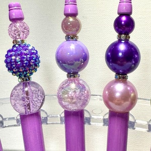 Beautiful Lavender Beaded Ink Pens That Are Refillable, Great ...