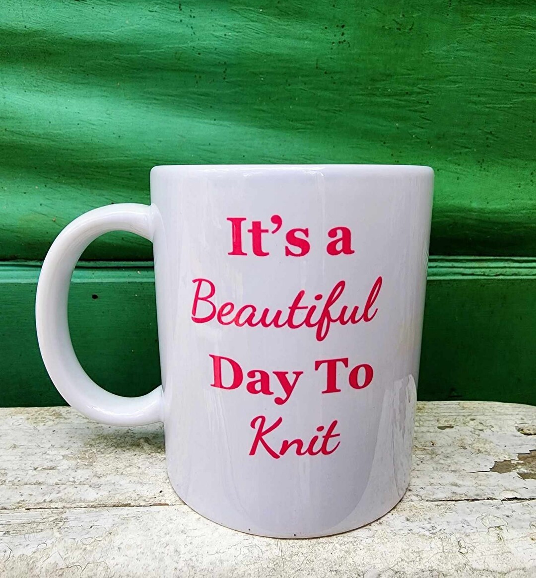 Knitting Coffee Cup Knitting Mug Knitting Gift It's - Etsy