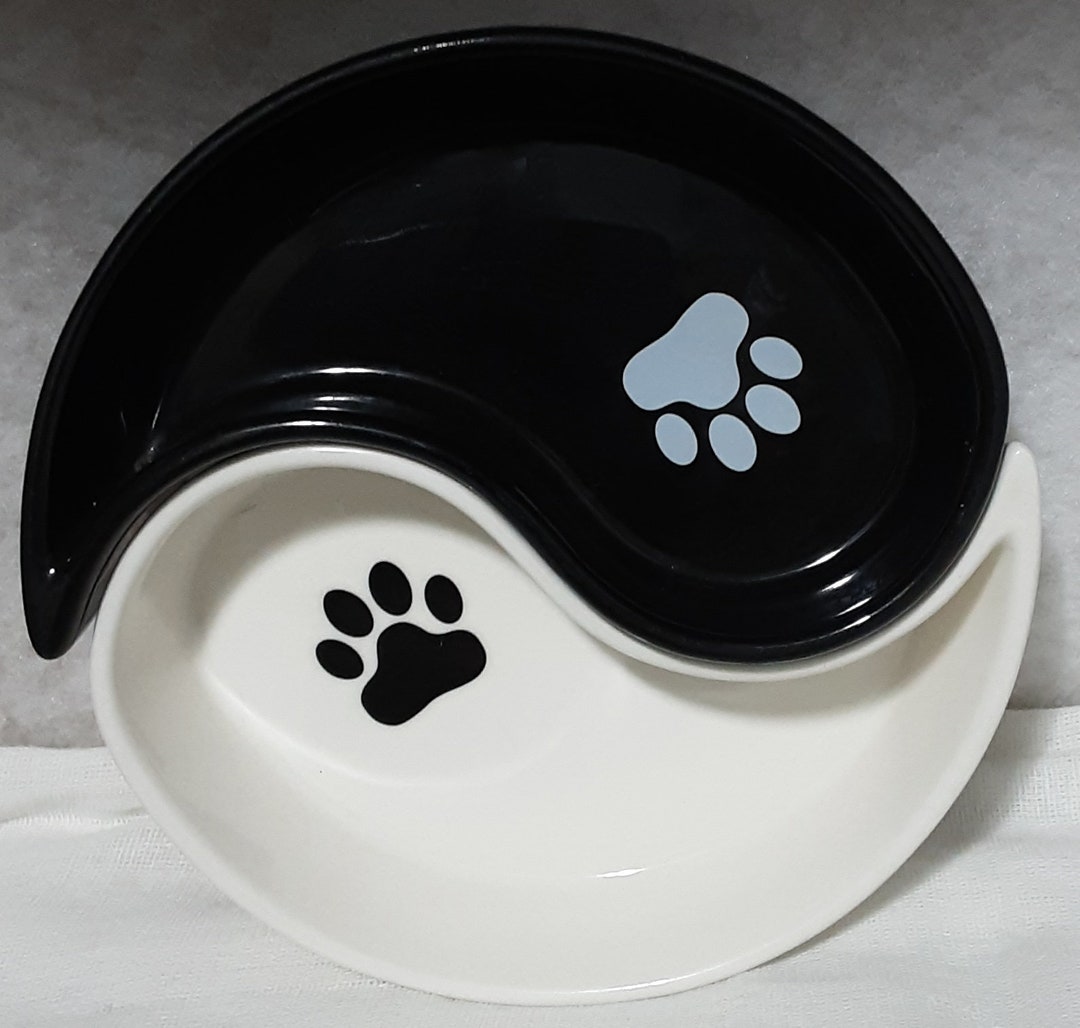 Feng Shui Yin Yang Cat Dishes Set of 2 - Etsy